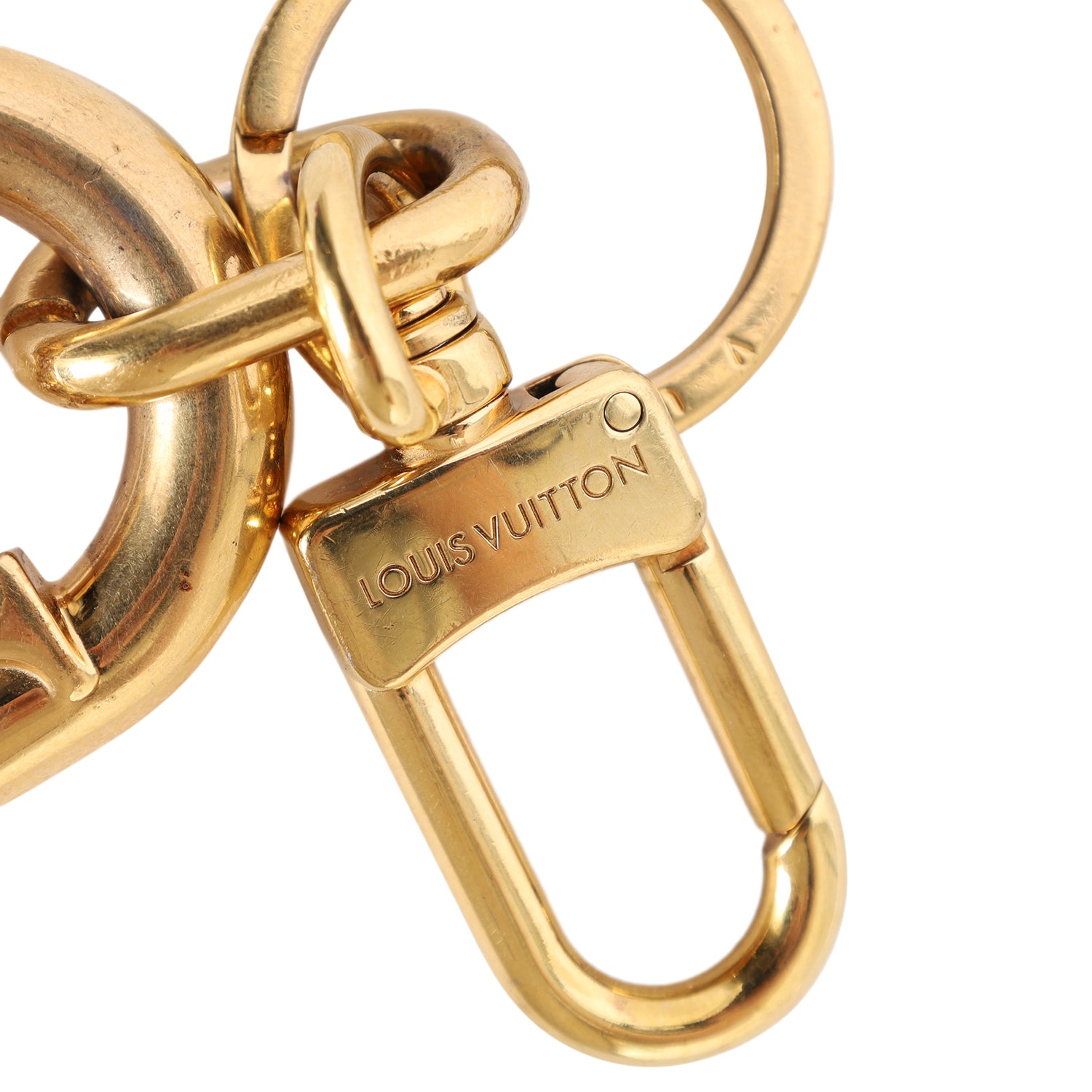LOUIS VUITTON LV Link Keyring Gold in Gold Metal – The Lady Bag