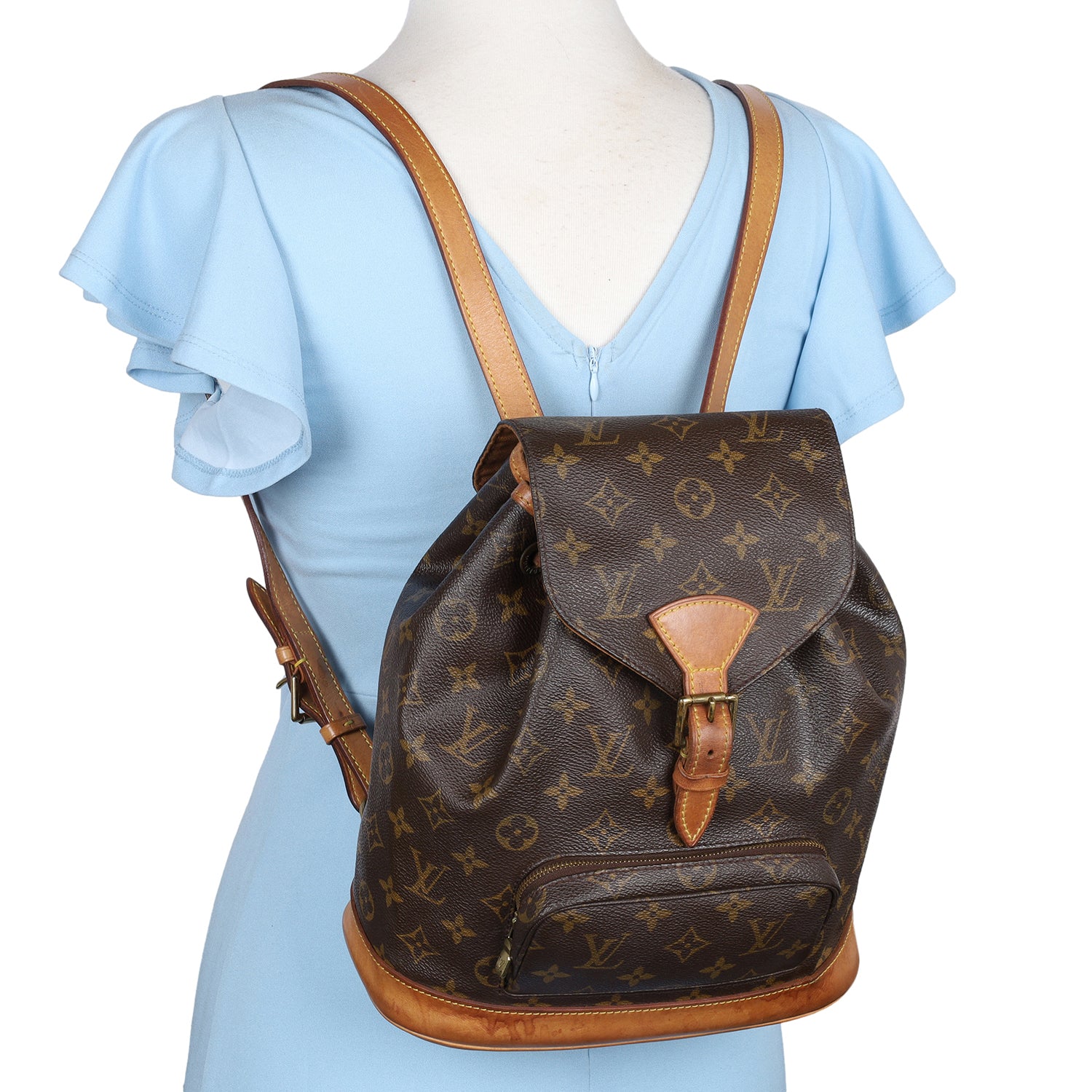 Brown Monogram Leather MM Backpack (Authentic Pre-Owned) – The Lady Bag